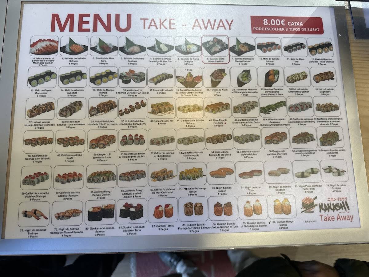 Menu em Kakashi - Sushi Bar, Espinho
