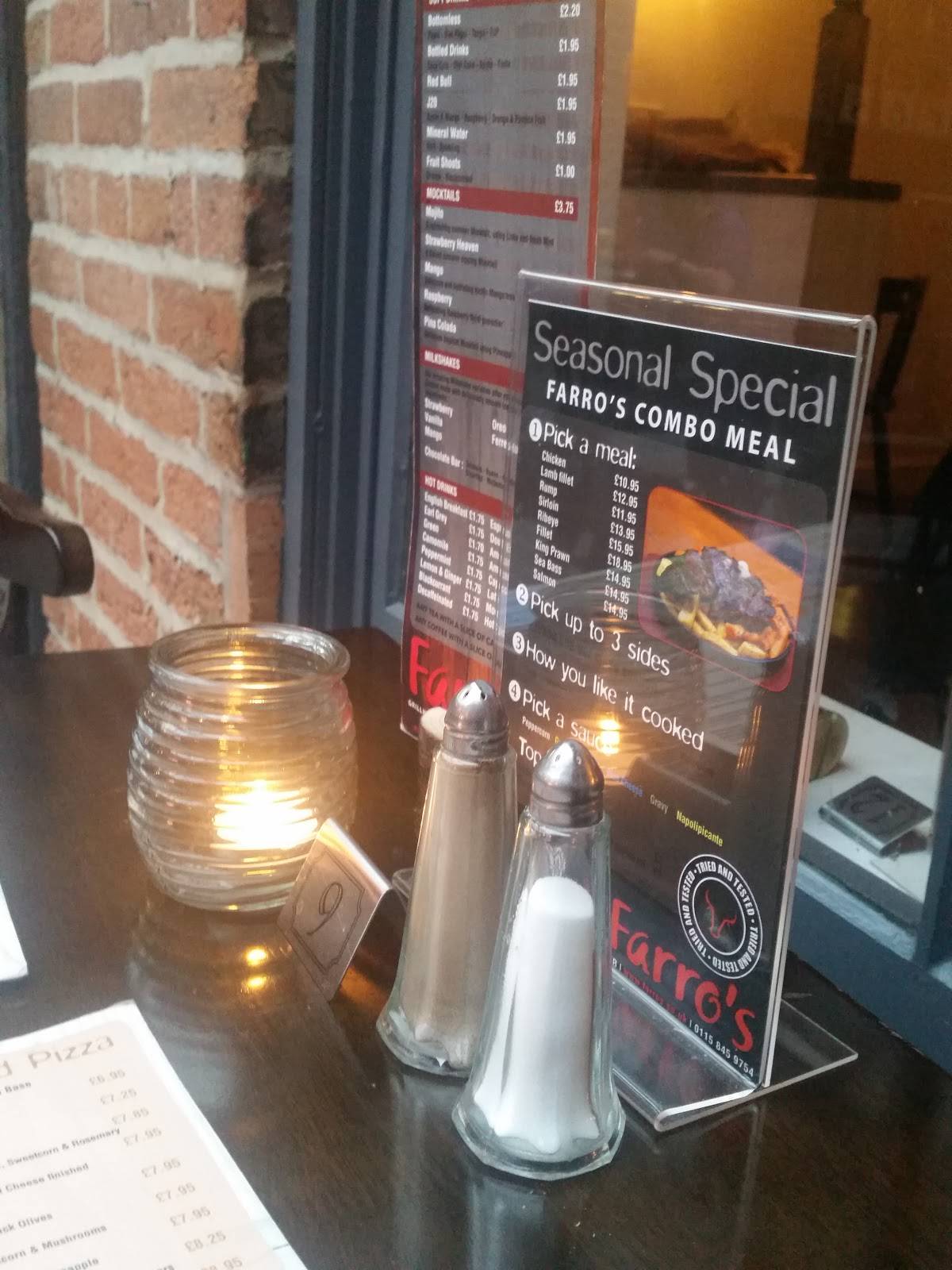 Menu at Farro's Grillhouse desserts, Nottingham