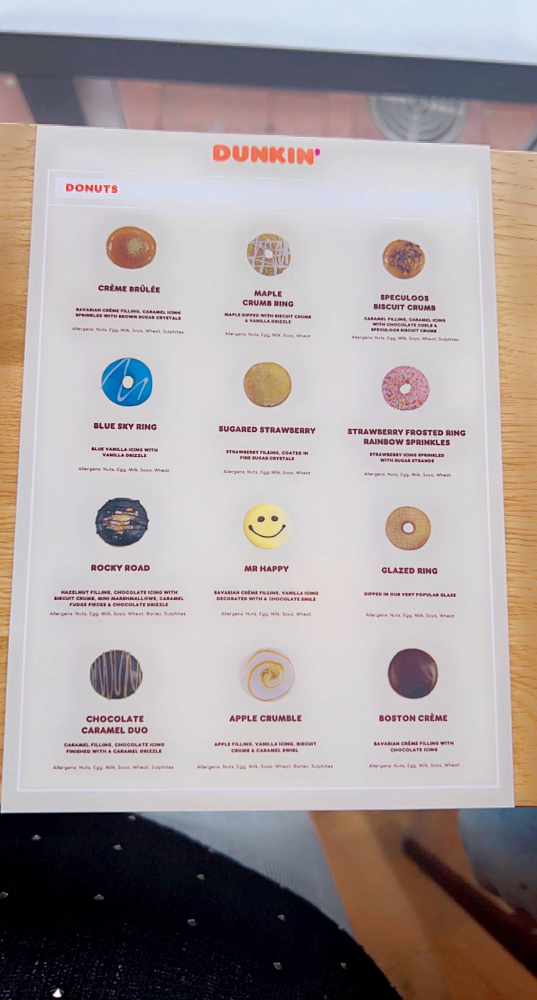 Menu at DUNKIN' Fort Shopping Park fast food, Manchester