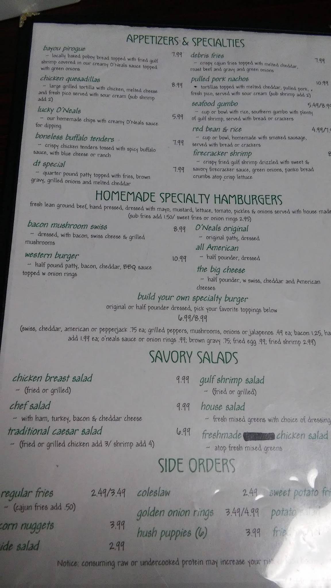 Menu at Dan's Poboys and Seafood fast food, Diamondhead
