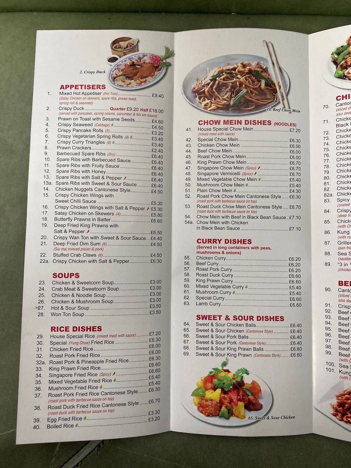 Menu at Golden Rice Bowl fast food, Llandrindod Wells