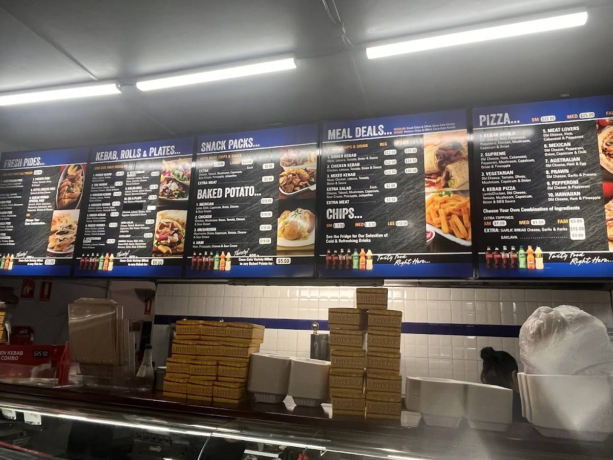 Menu at Kebab World fast food, Dee Why