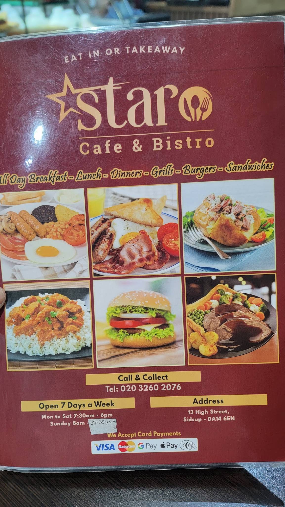 Menu at Star Cafe, Sidcup, 13 High St