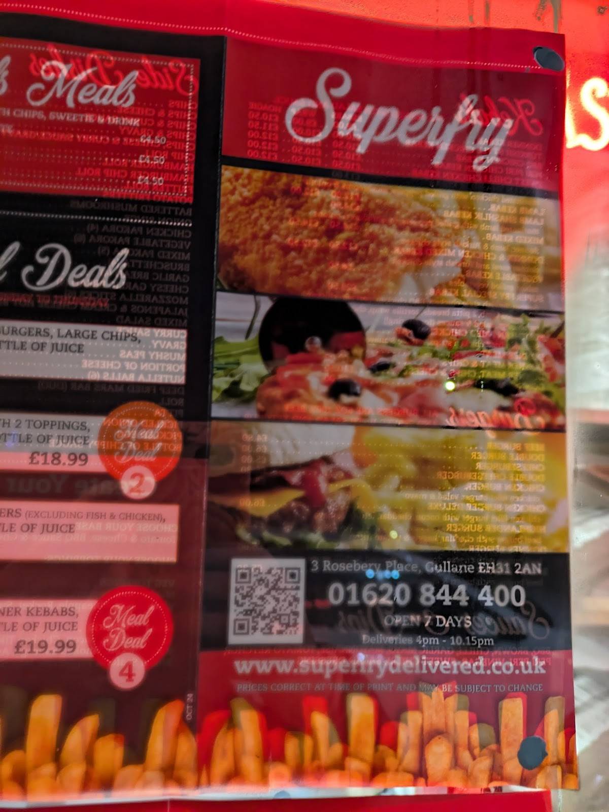 Menu at Super Fry fast food, Gullane
