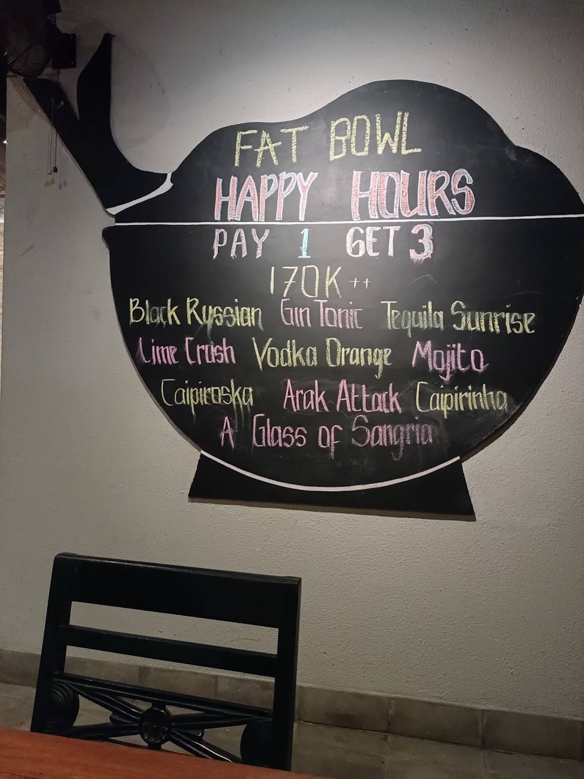 Menu at Fat Bowl restaurant, Mengwi