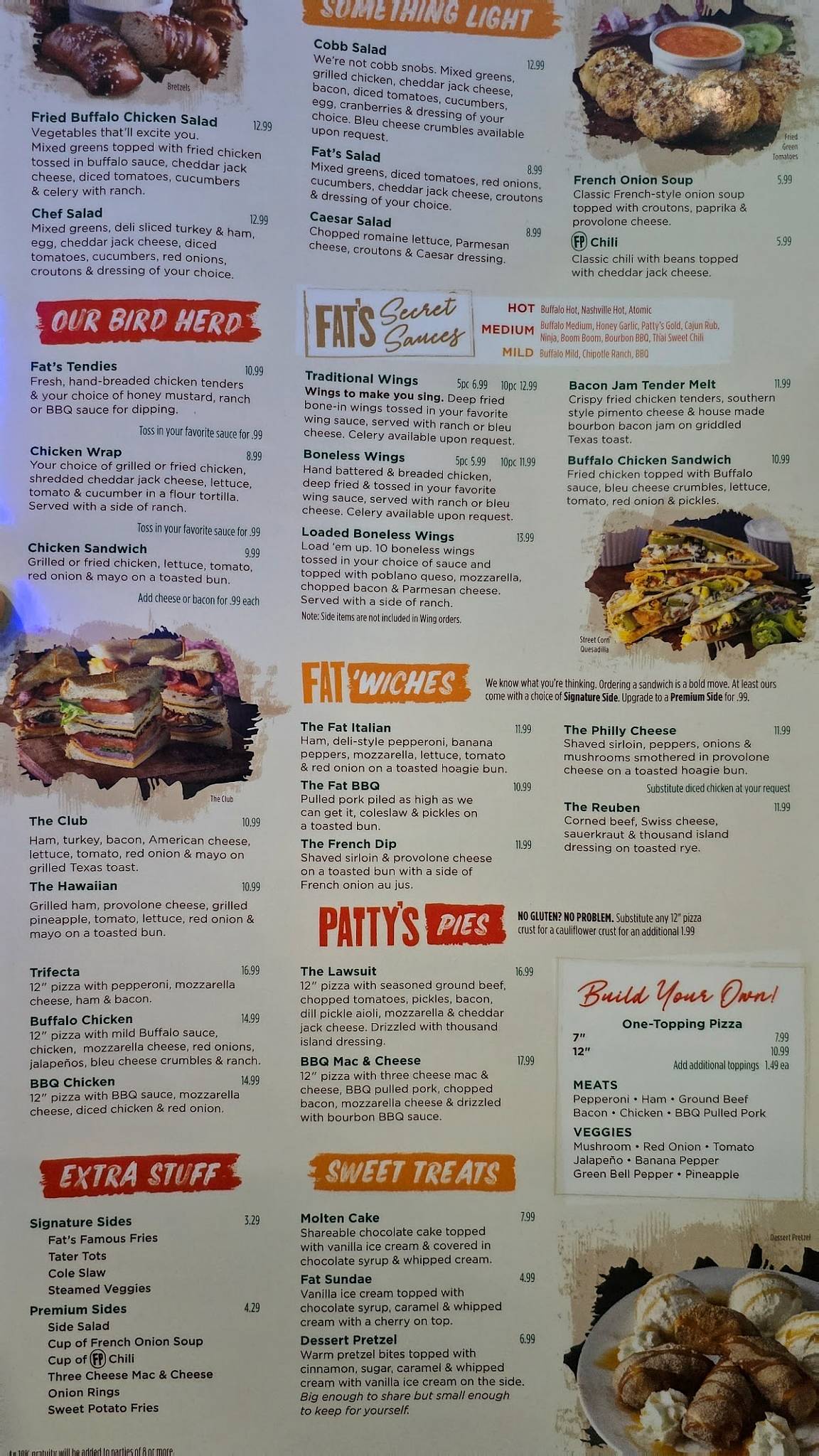 Menu at Fat Patty's Morehead restaurant, Morehead