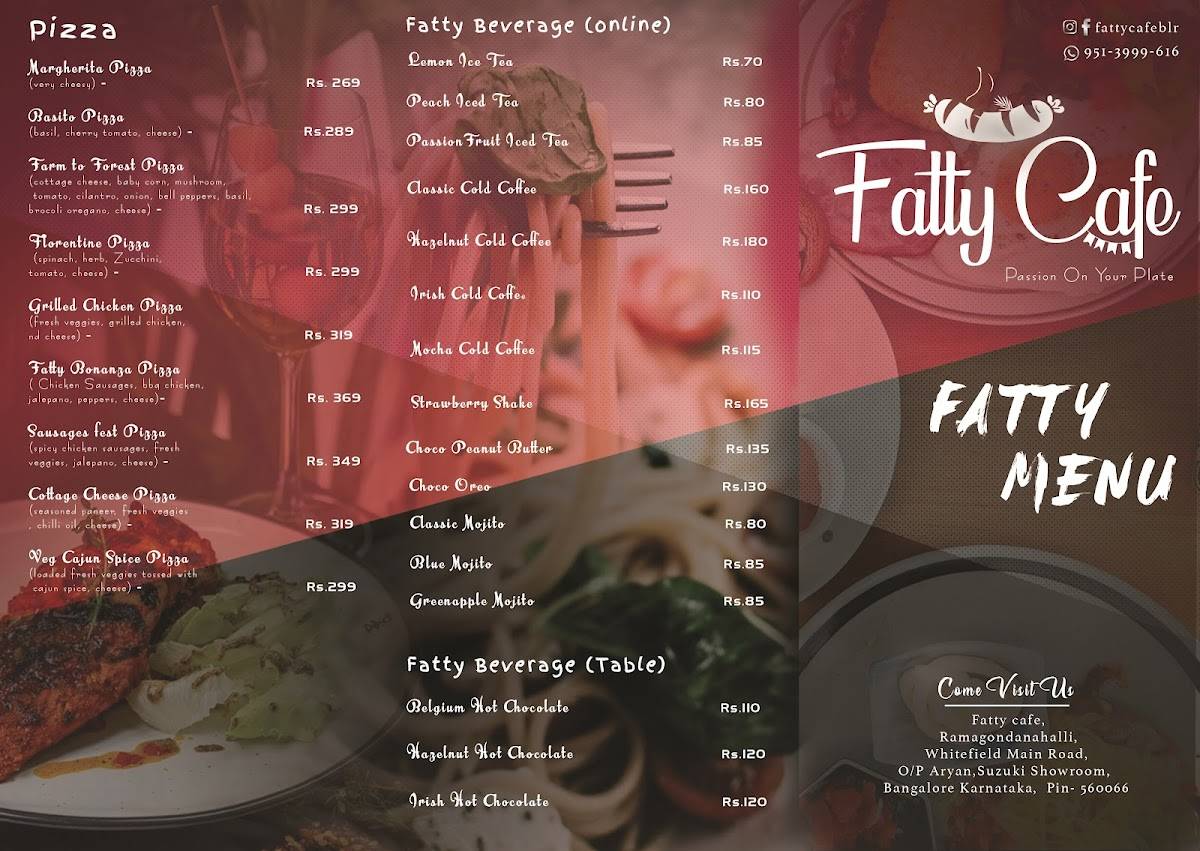 Menu at Fatty Cafe, Bengaluru