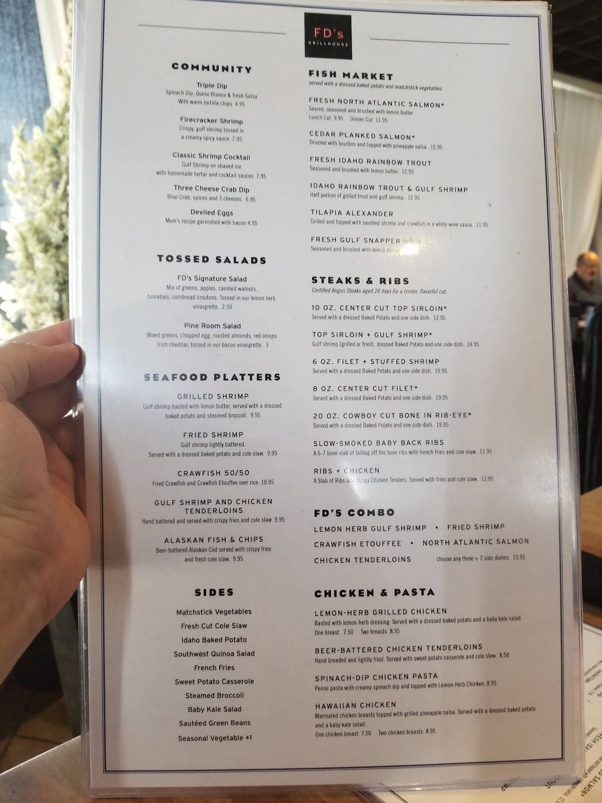Menu at FD's Grillhouse steakhouse, Tyler, S Broadway Ave #494