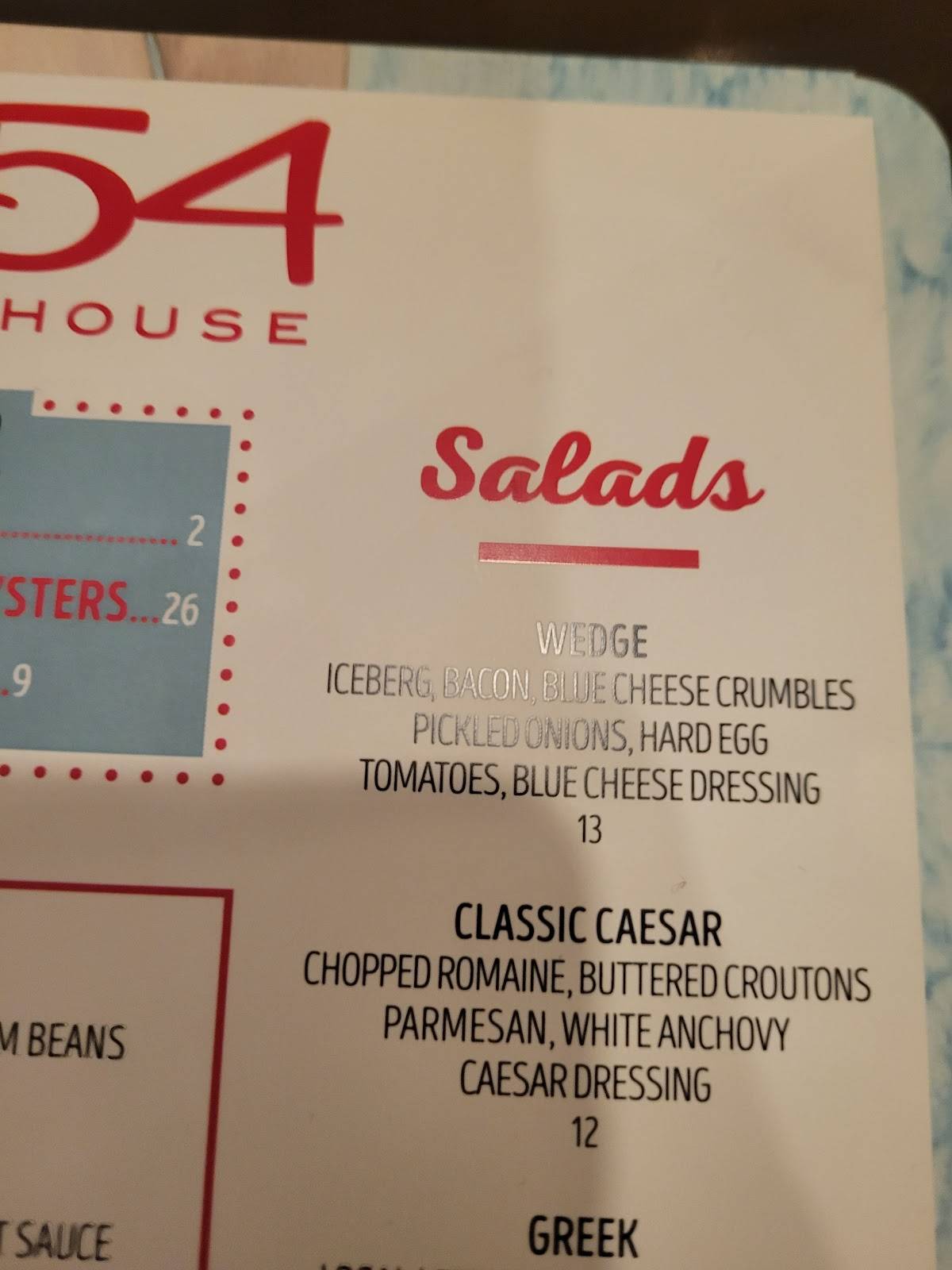 Menu at Catch 54 restaurant, Fenwick Island