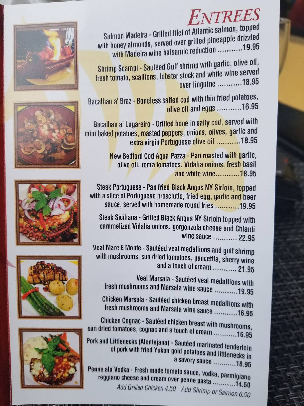 Menu at Fernando’s Dockside Grille restaurant, Port St. Lucie