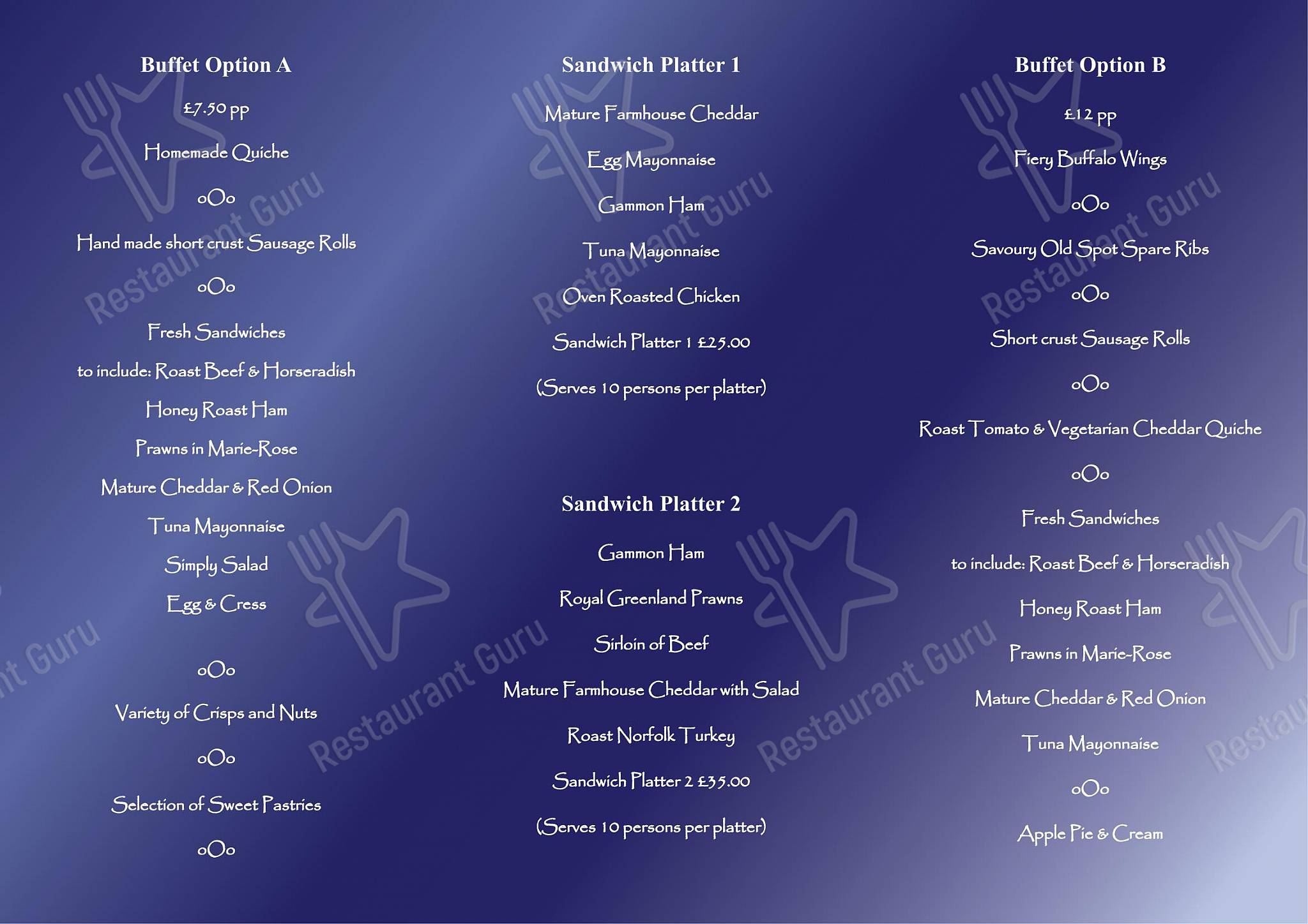 Menu at The Ferry Cafe, Felixstowe