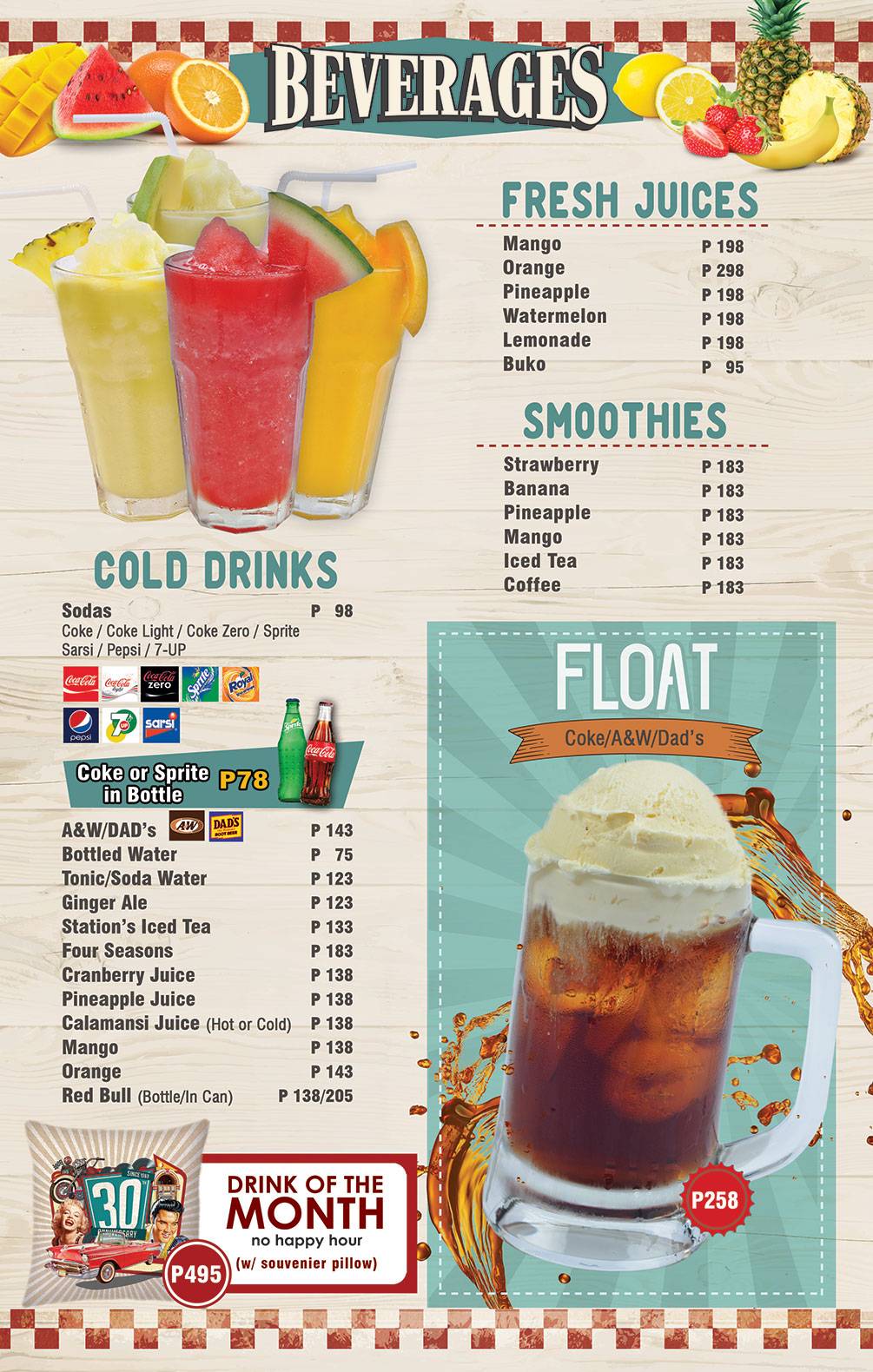 Menu at Filling Station Bar And Cafe, Makati, P Burgos