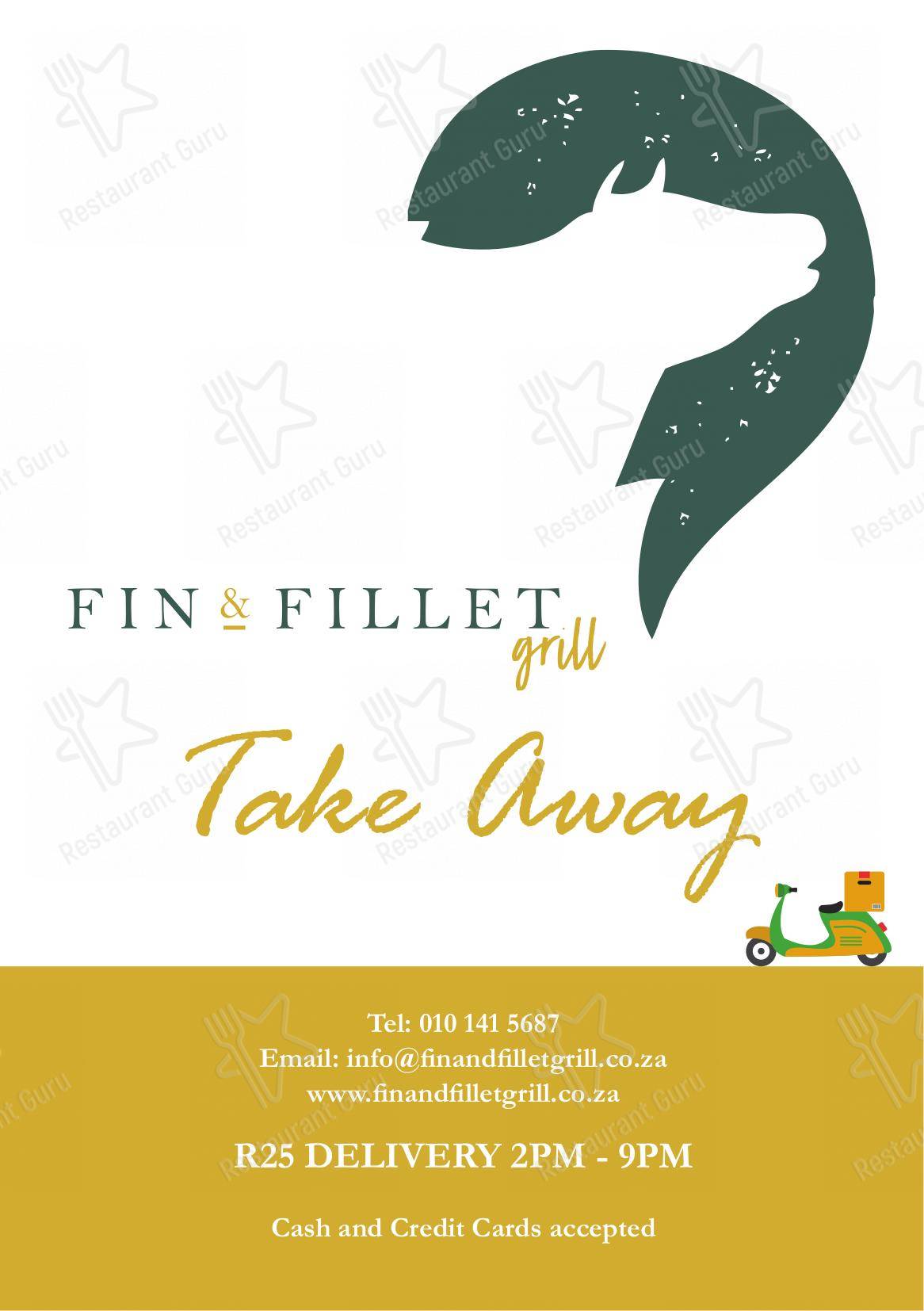 Menu at Fin and Fillet Grill restaurant, Edenvale