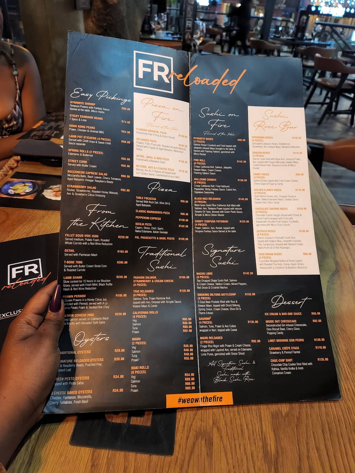 Menu at Fireroom Montecasino restaurant, Randburg, no. 64 Montecasino ...