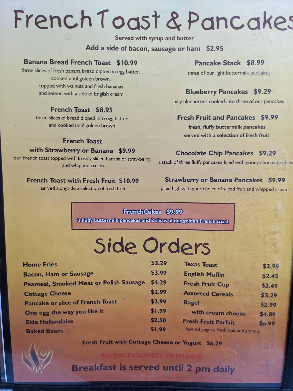 Menu at Fireside Deli & Family Restaurant, Kitchener