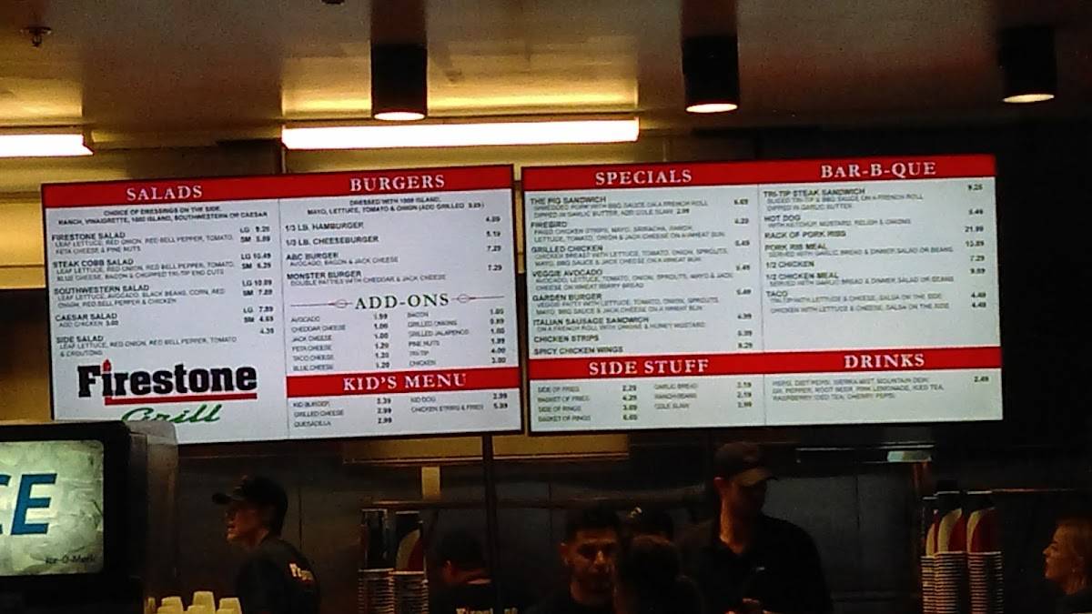 Menu at Firestone Grill pub & bar, Bakersfield, California Ave