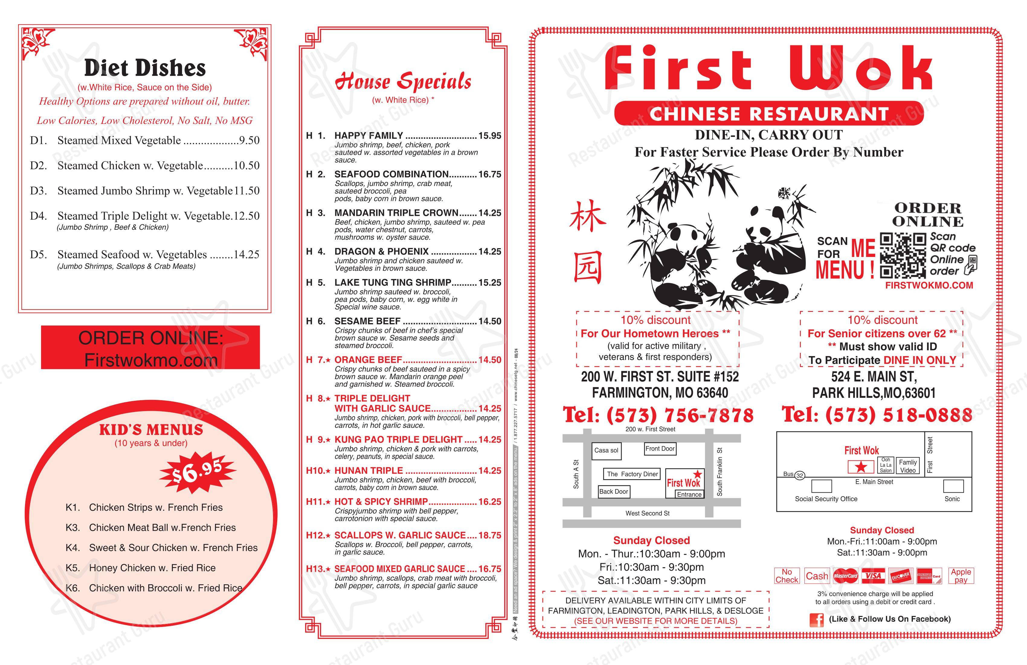 Menu at First Wok - Farmington restaurant, Farmington, 200 W 1st St ...