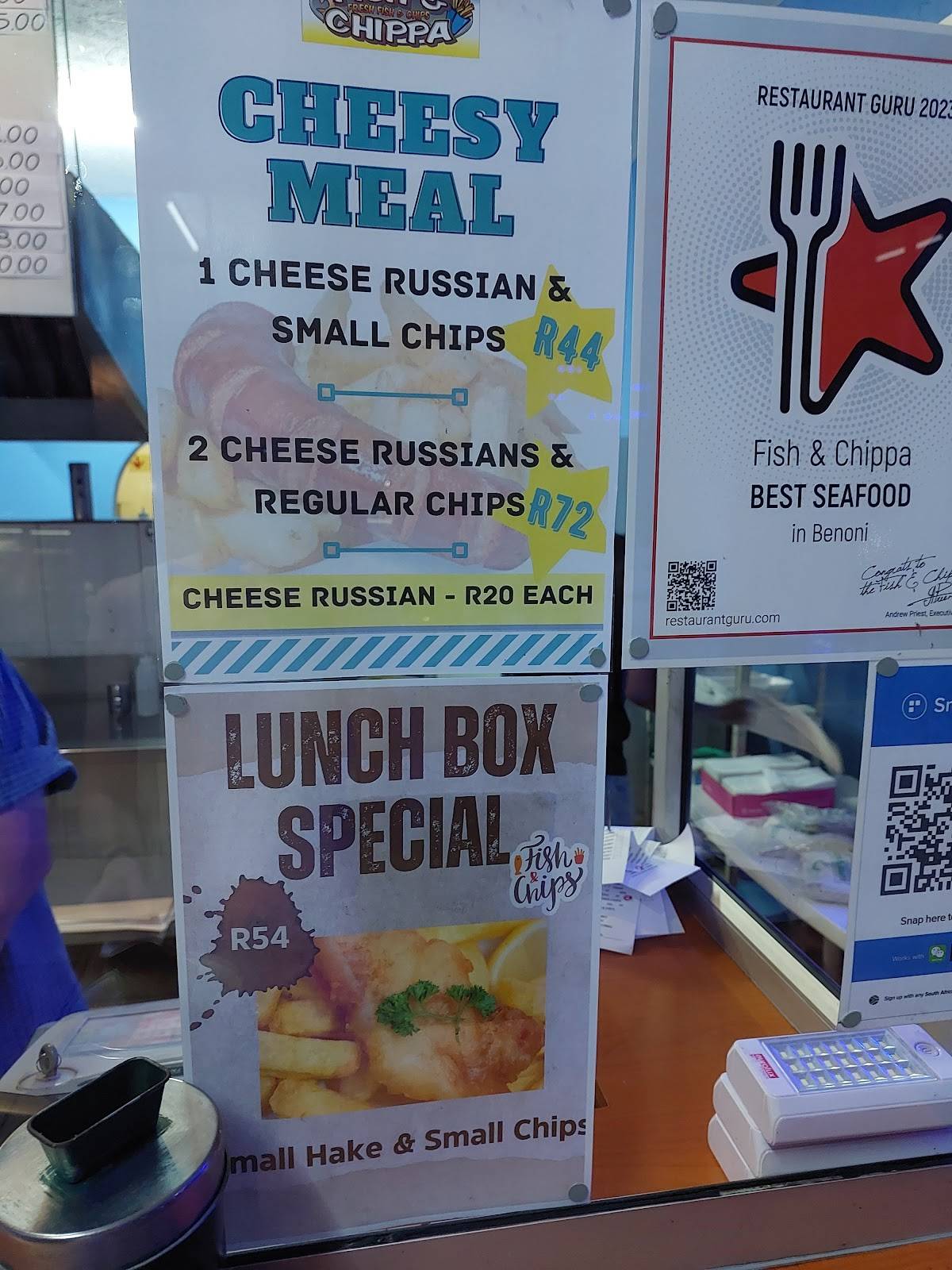 Menu at Fish and Chippa restaurant, Benoni