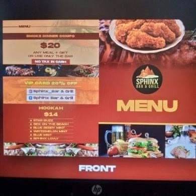 Menu at BLUE DREAM BAR & LOUNGE, Fishkill