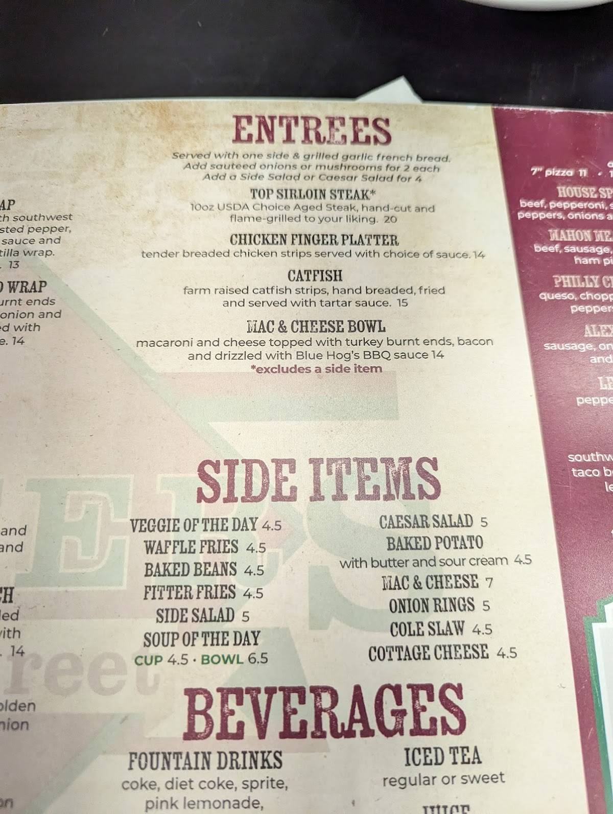 Menu at Fitters 5th Street Pub, Sedalia