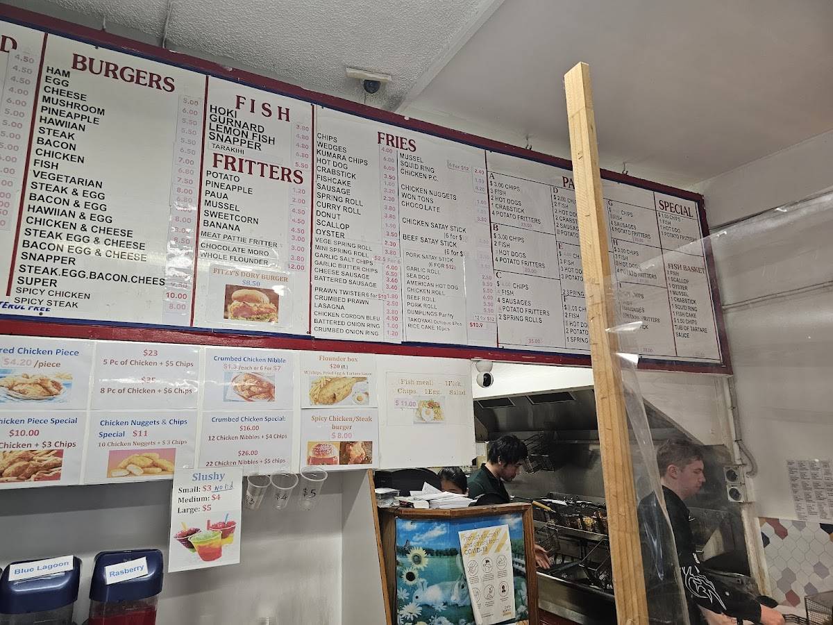 Menu at Fitzy's Fast Food, Waiuku