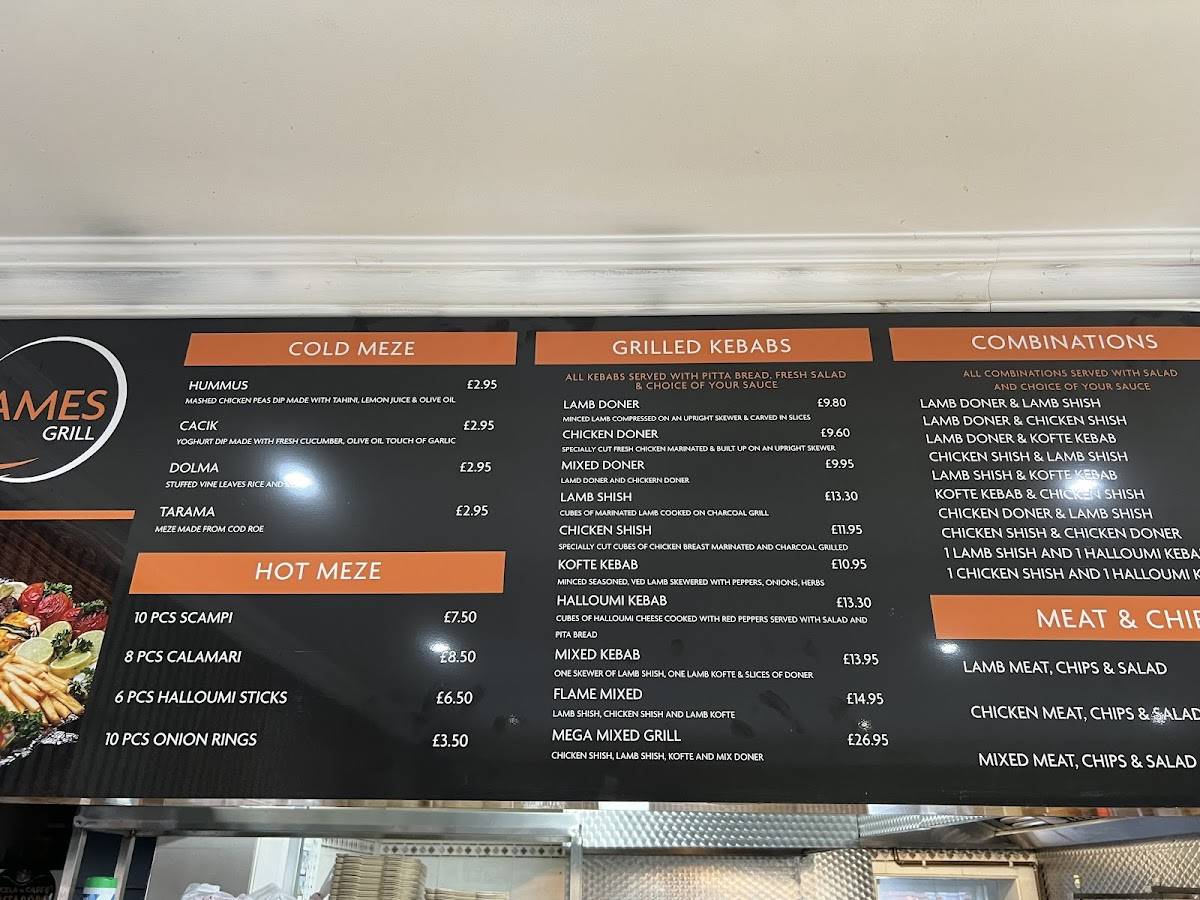 Menu at Flames & fries restaurant, Gerrards Cross