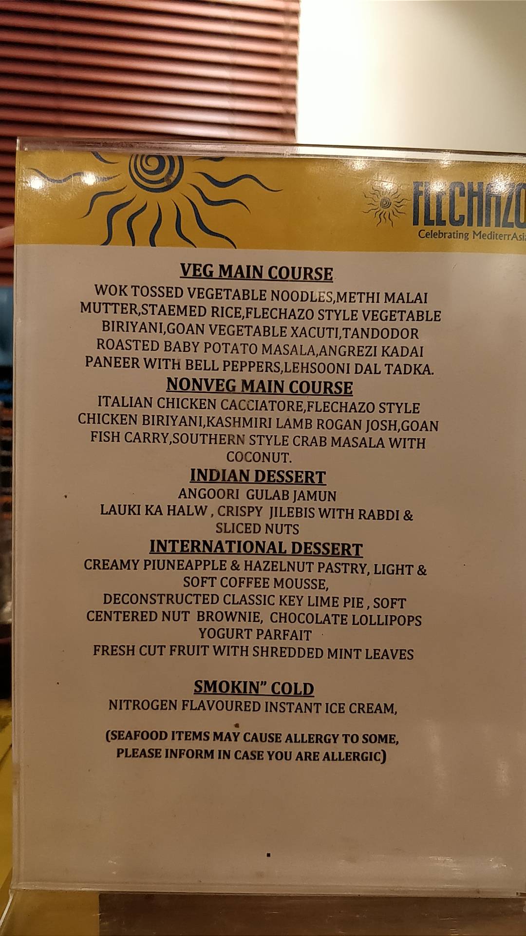 Menu at Flechazo Marathahalli, Bengaluru, Sy No. 9/1