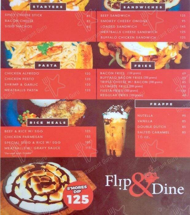 Menu at Flip & Dine restaurant, Quezon City