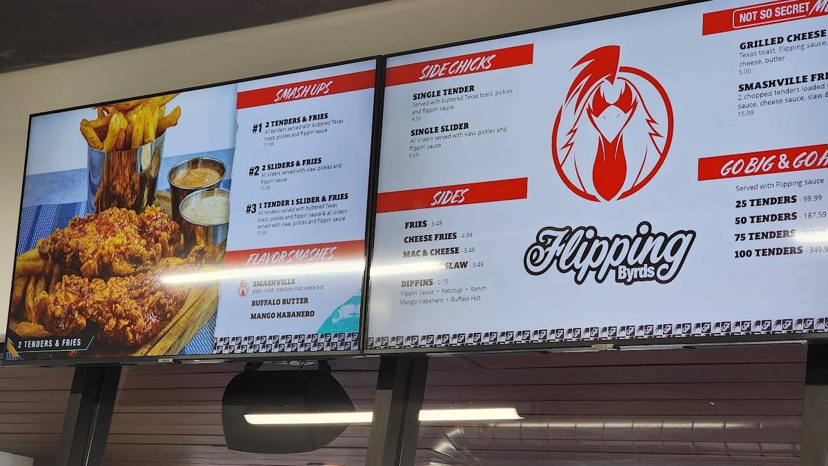 Menu at Flipping Byrds Smashville Chicken restaurant, South Gate
