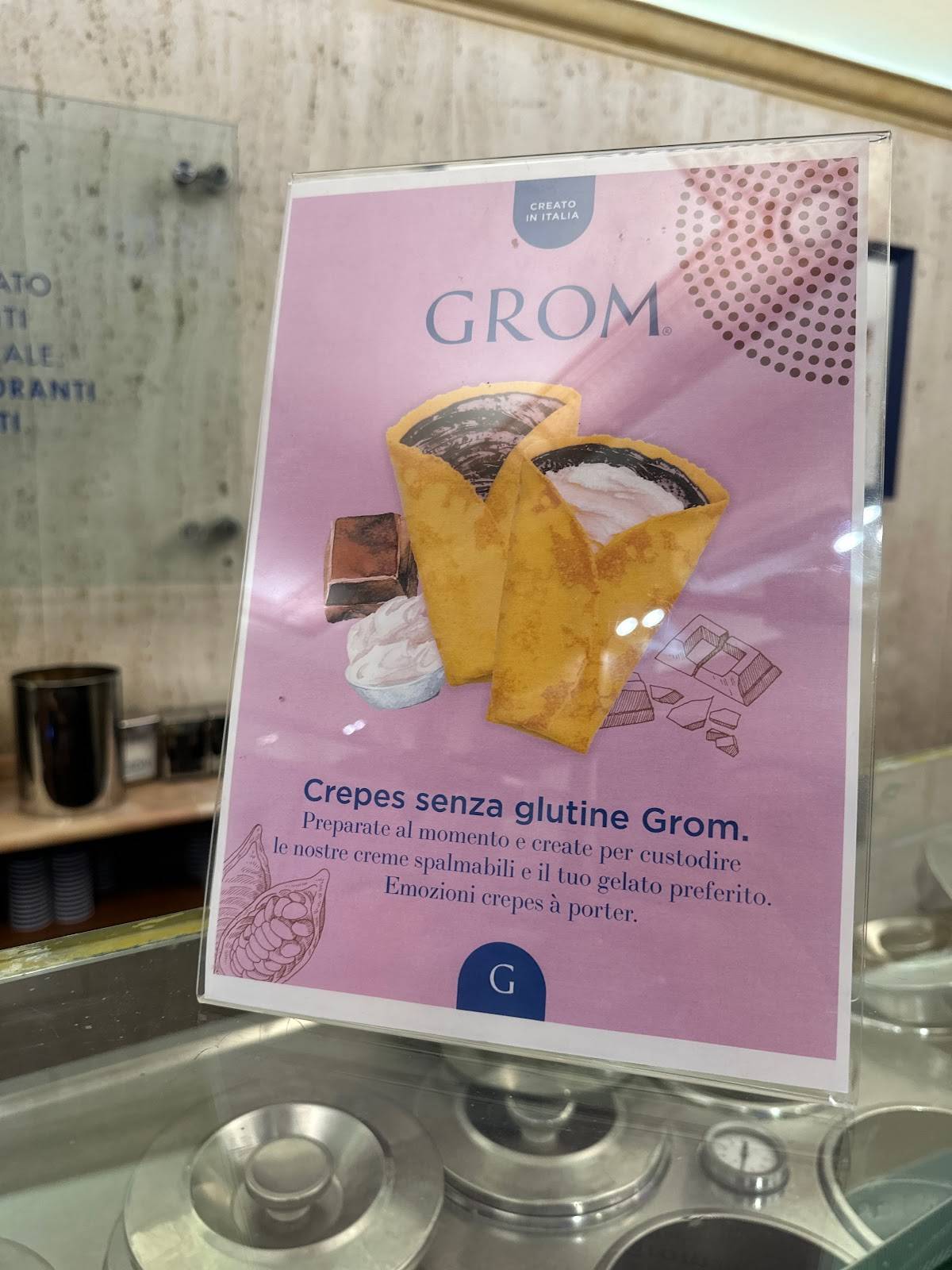 Menu da GROM ristorante, Firenze, Via del Campanile