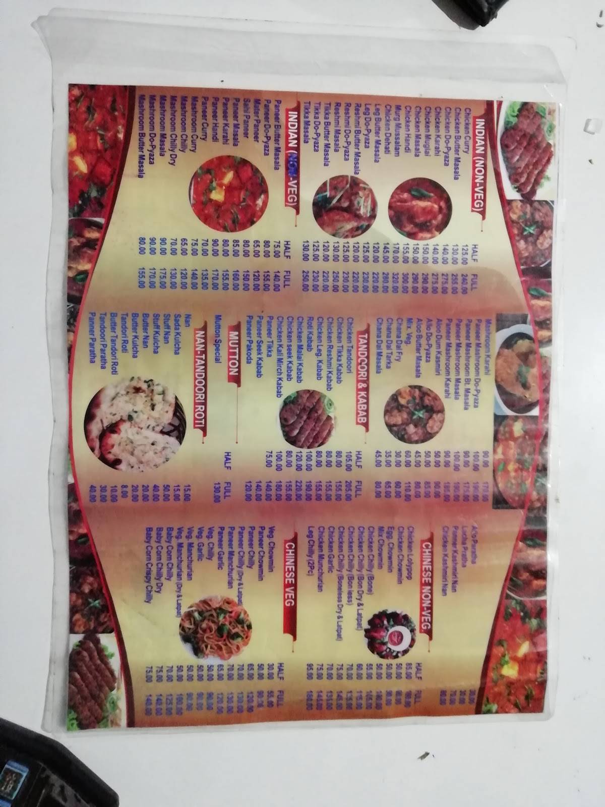 Menu at Food Point, Patna