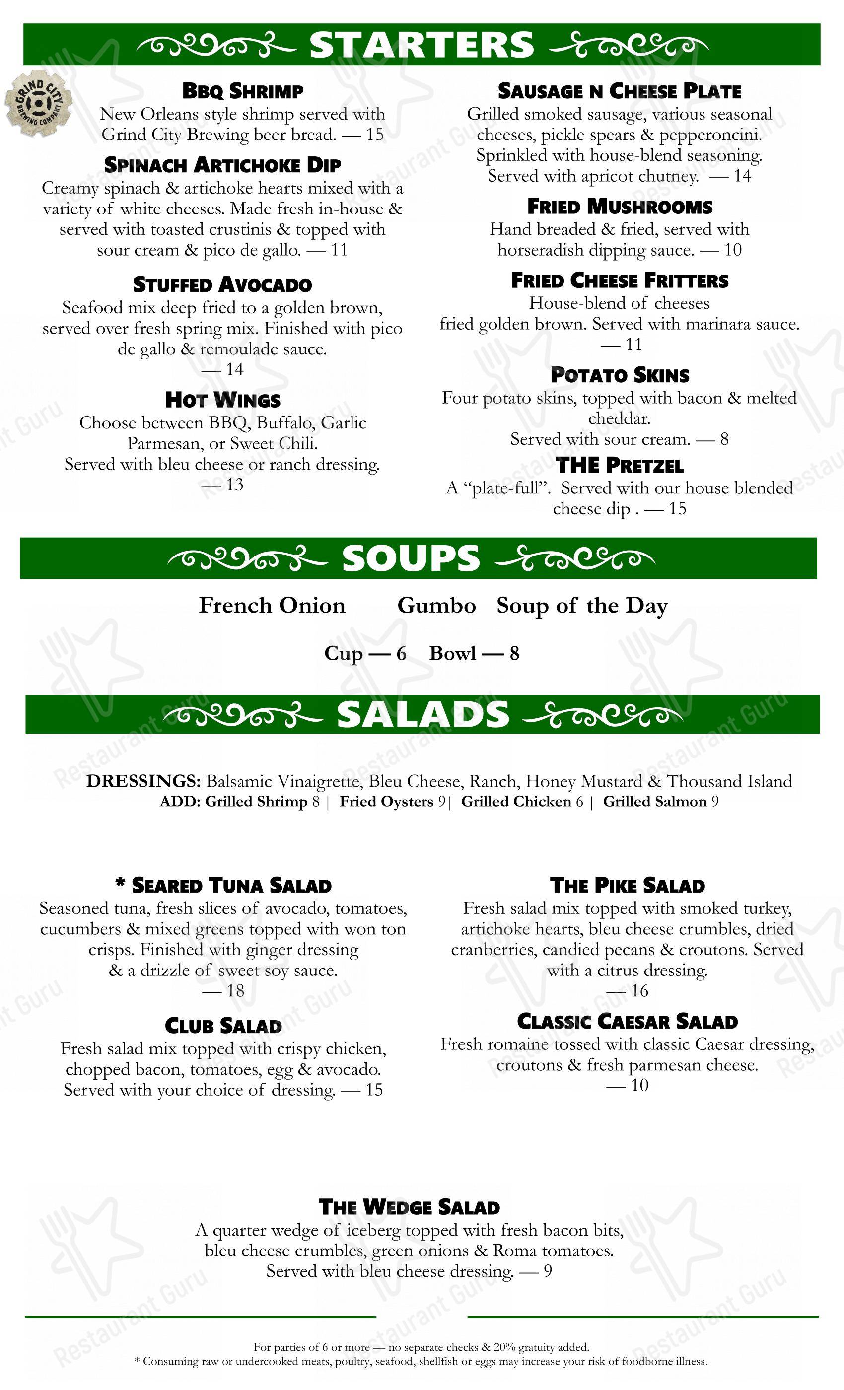 Menu at Forest Hill Grill restaurant, Germantown