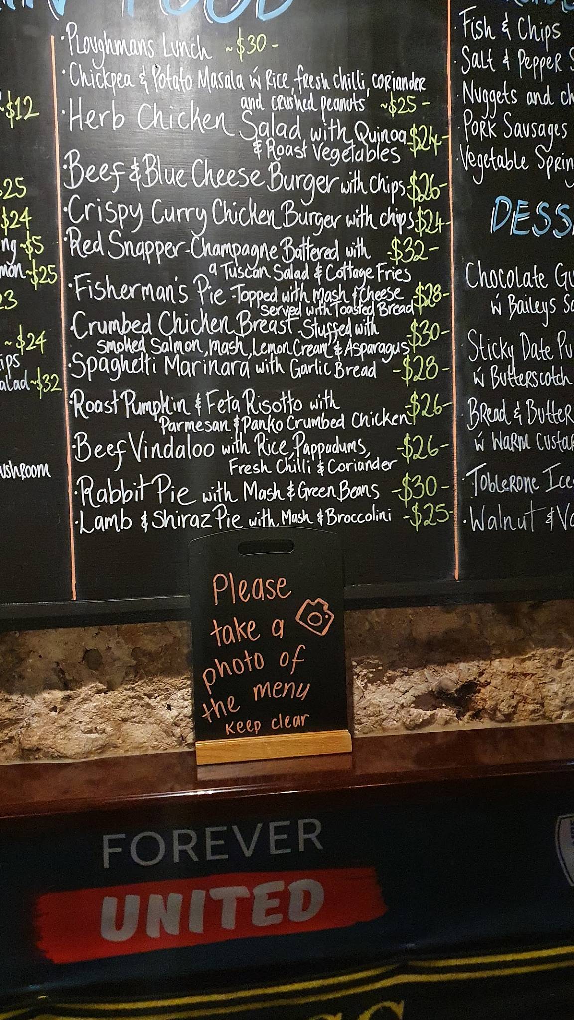 Menu at Fox & Firkin English Pub, Tea Tree Gully