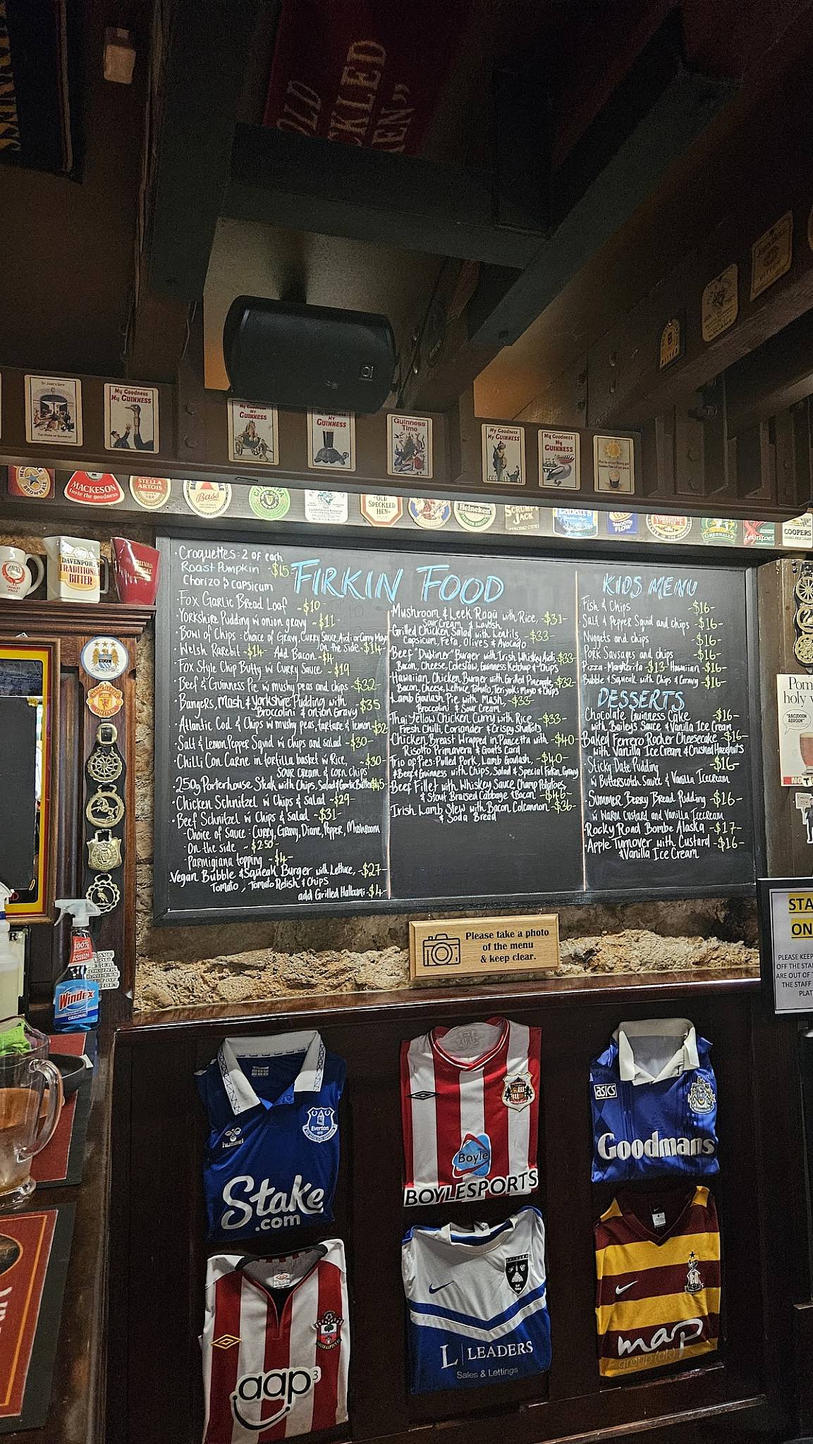 Menu at Fox & Firkin English Pub, Tea Tree Gully