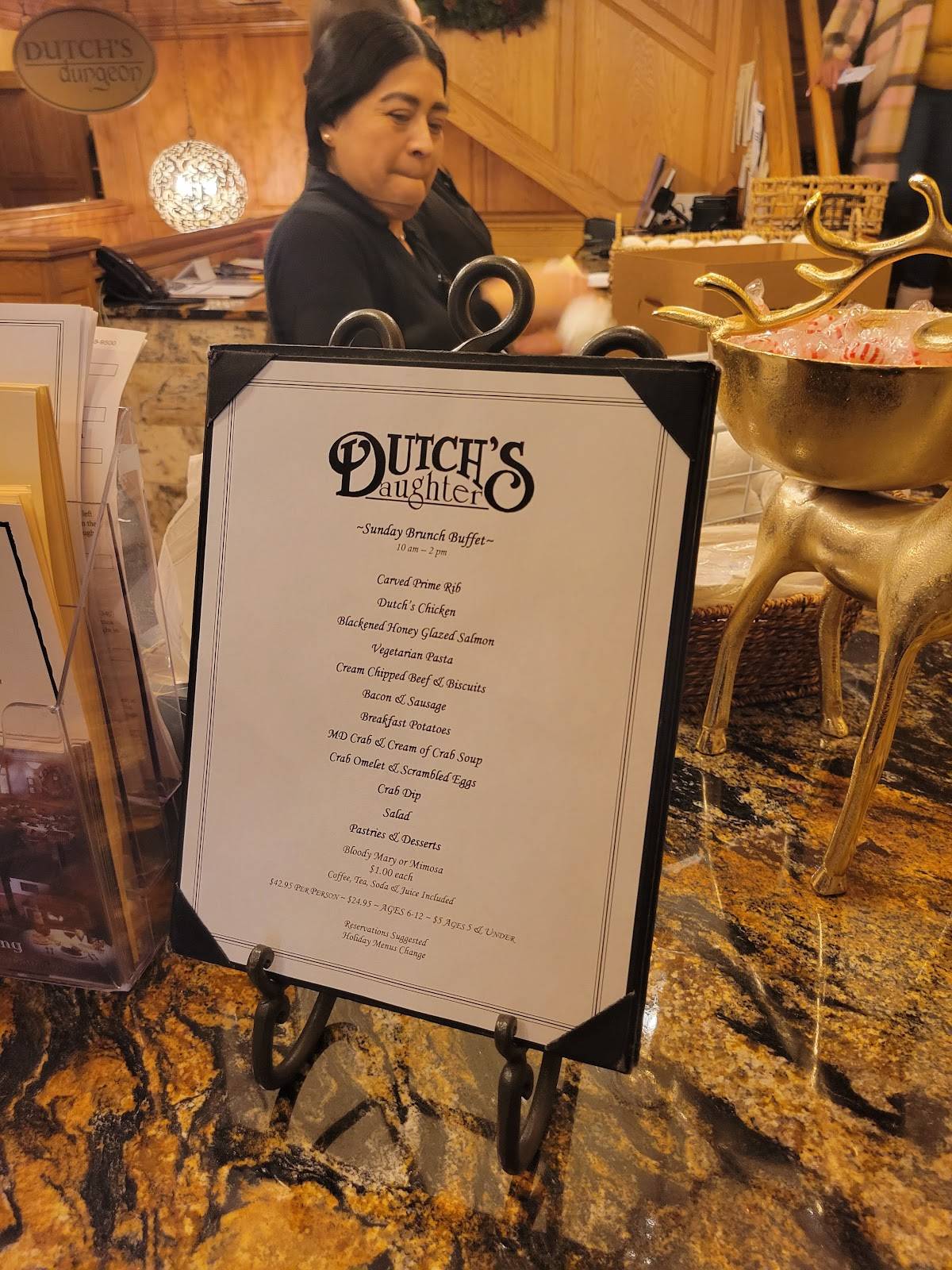 Menu at Dutch's Daughter steakhouse, Frederick, 581 Himes Ave