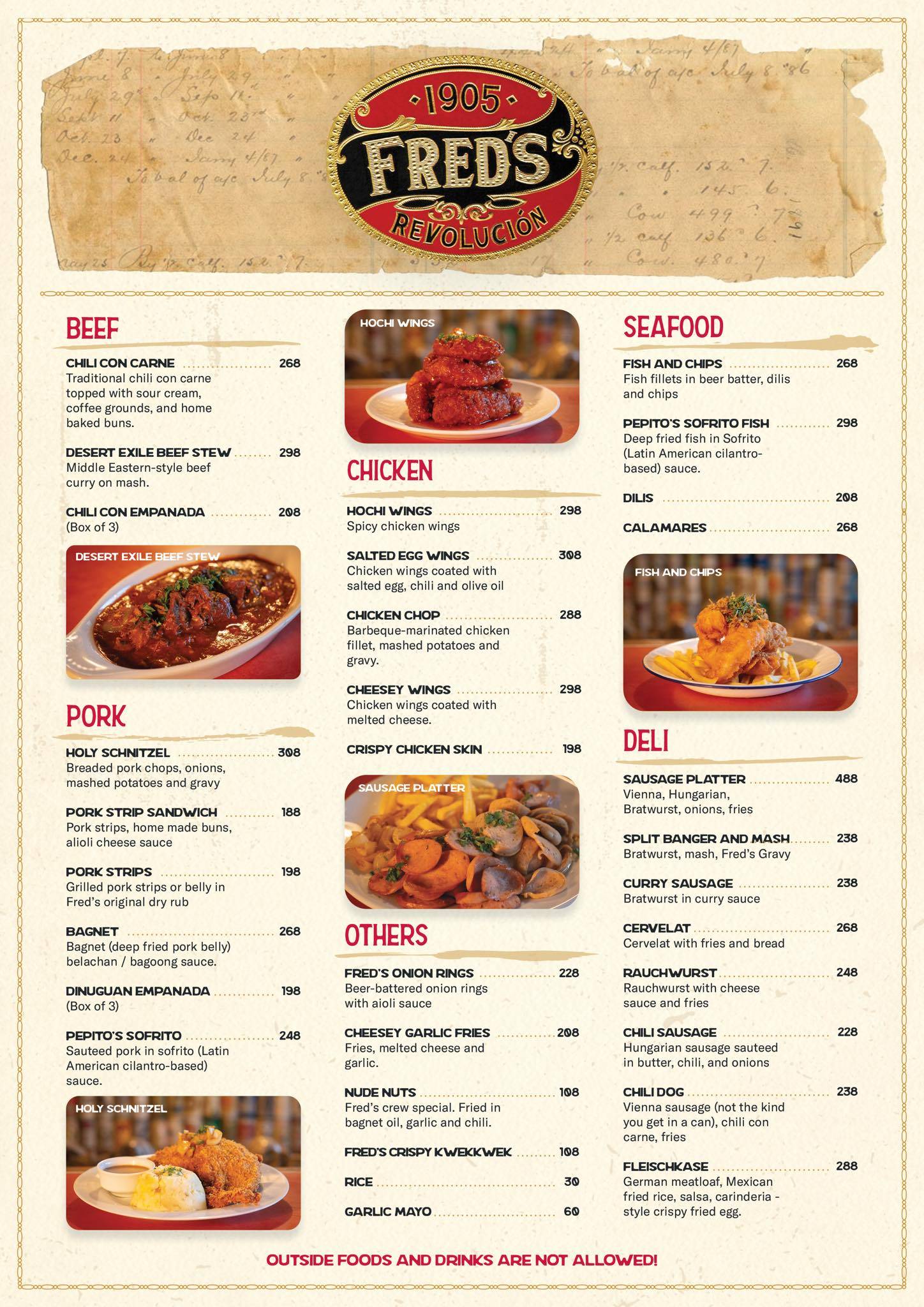 Menu at Fred's Revolucion Cubao X pub & bar, Quezon City, Shop 66 Cubao ...