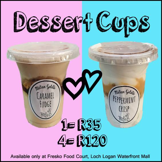 Speisekarte von Fresko Gelato restaurant, Bloemfontein, Loch Logan ...