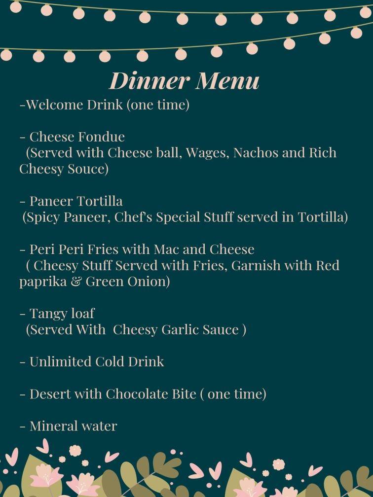 Menu at Friends Factory Cafe - Private Candle Light Dinner, Vadodara