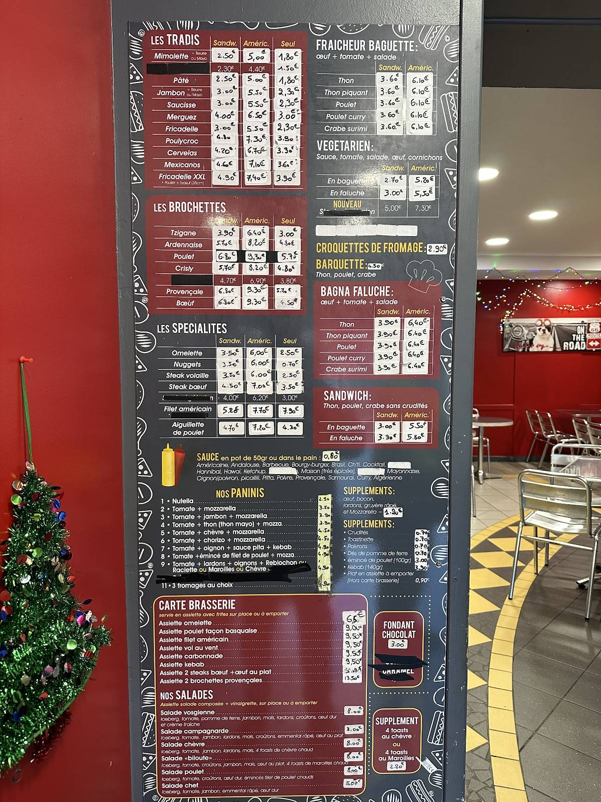 Menu au Frites en Nord fast food, Somain