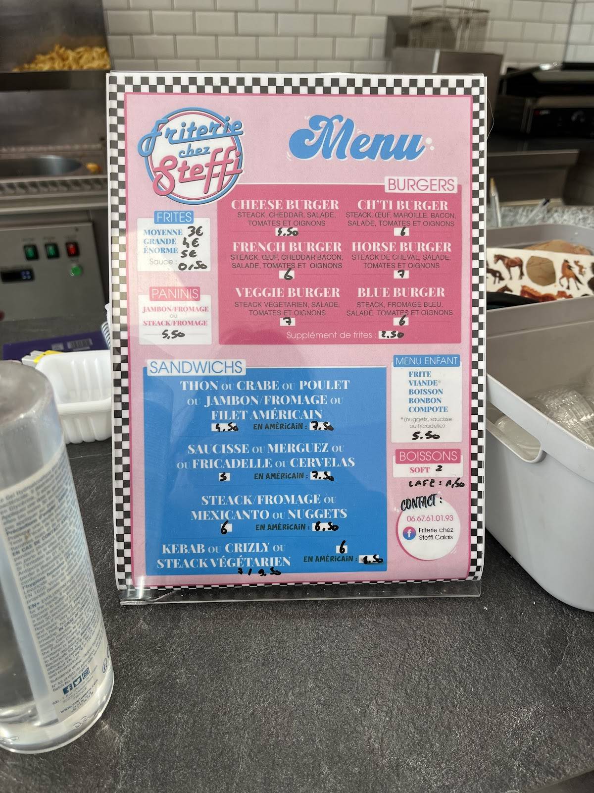 Menu au Chez Steffi Friterie Burgers Calais restaurant, Calais, 20 Rue ...