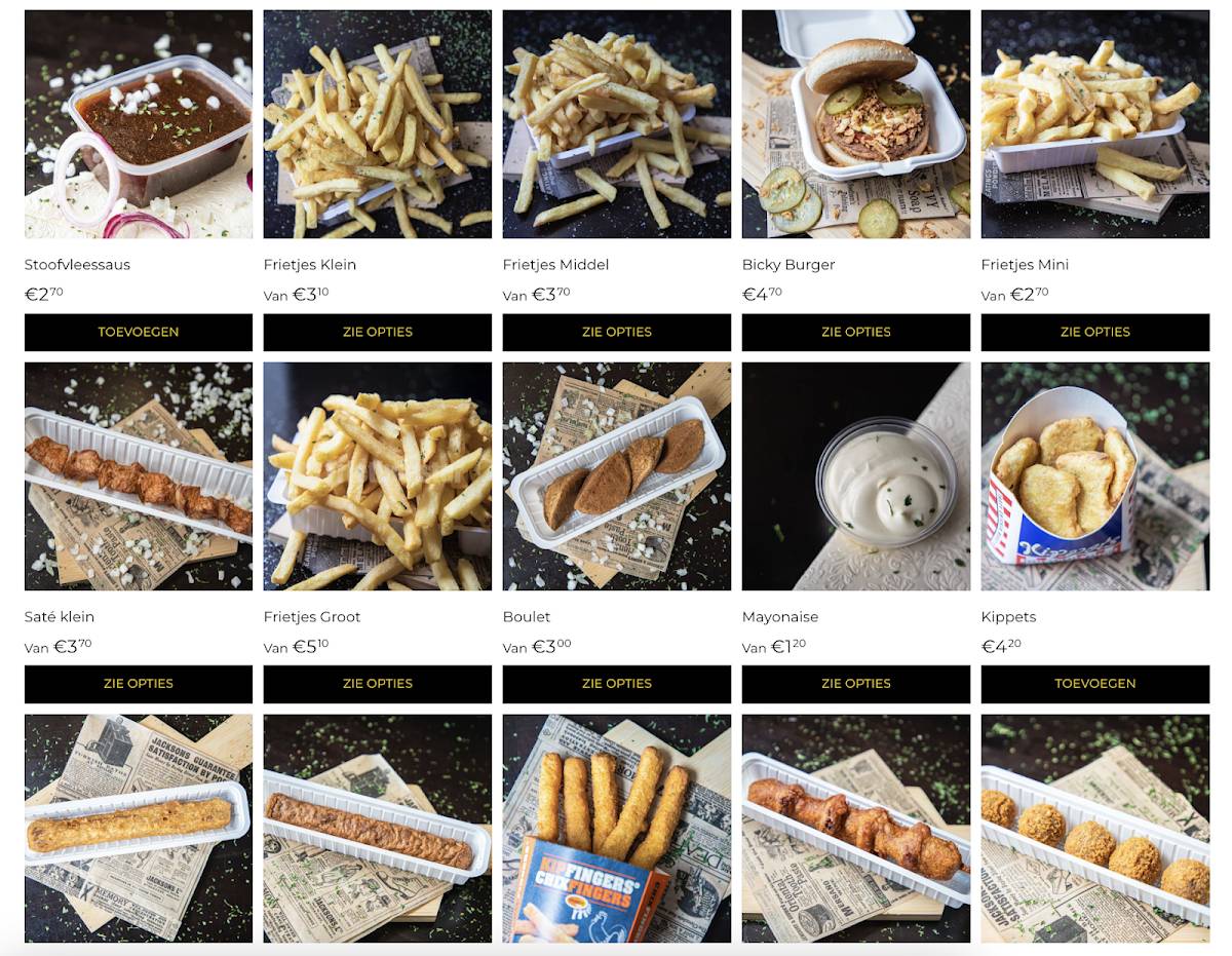 Menu at Frituur De Frietbooster, Berlare