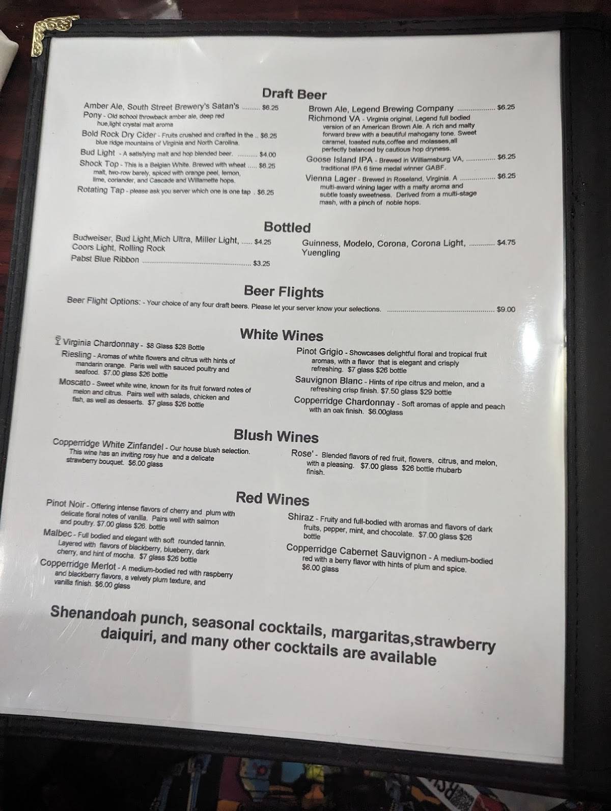 Menu at Main Street Mill Restaurant, Front Royal