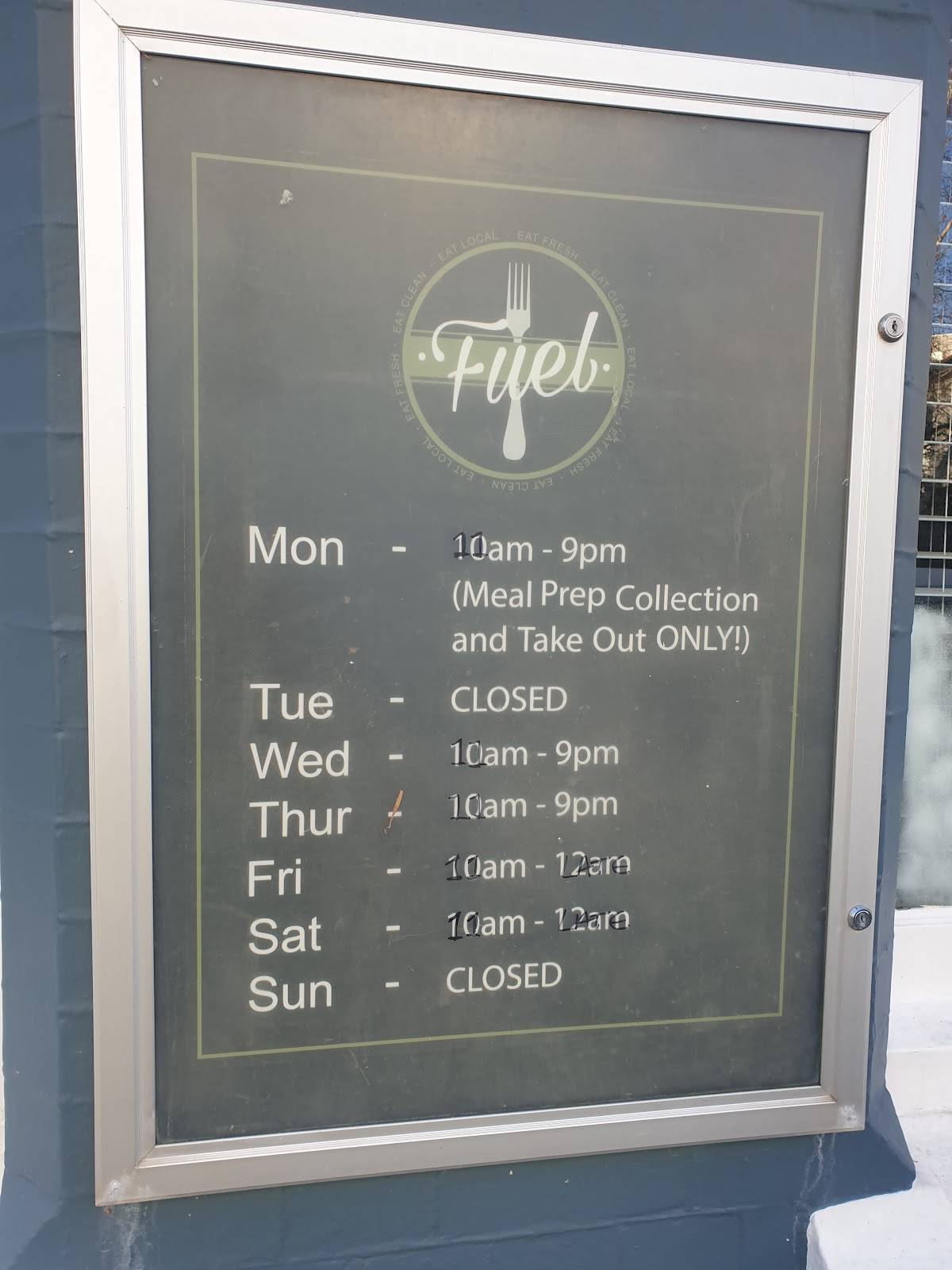 Menu at Fuel Catering restaurant, Plymouth, 20 Looe St