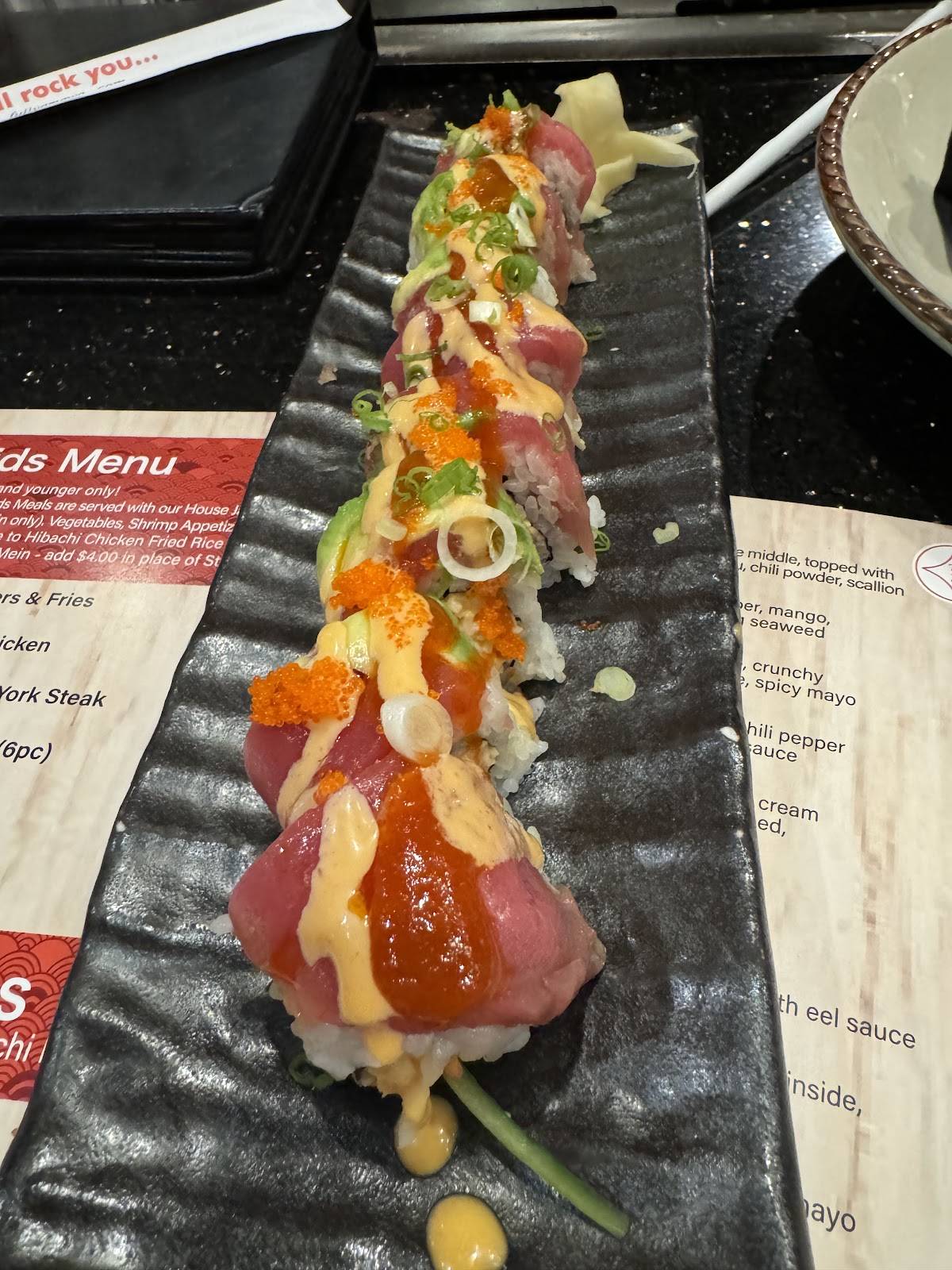 Menu at Fujiyama steakhouse, Liberty Lake