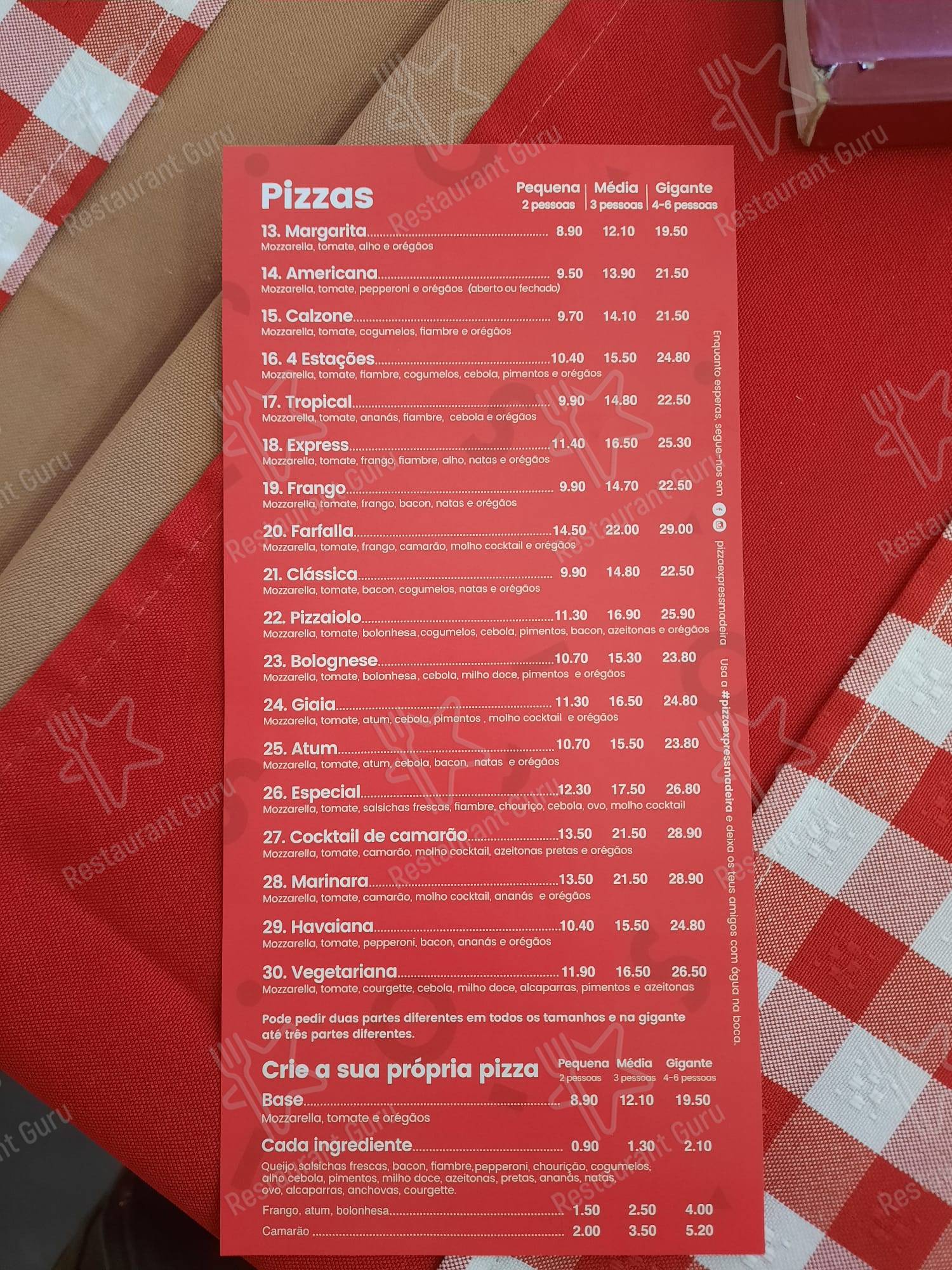 Menu em Pizza Moments pizzaria, Funchal, Rua da Bolívia FB No 62 São ...