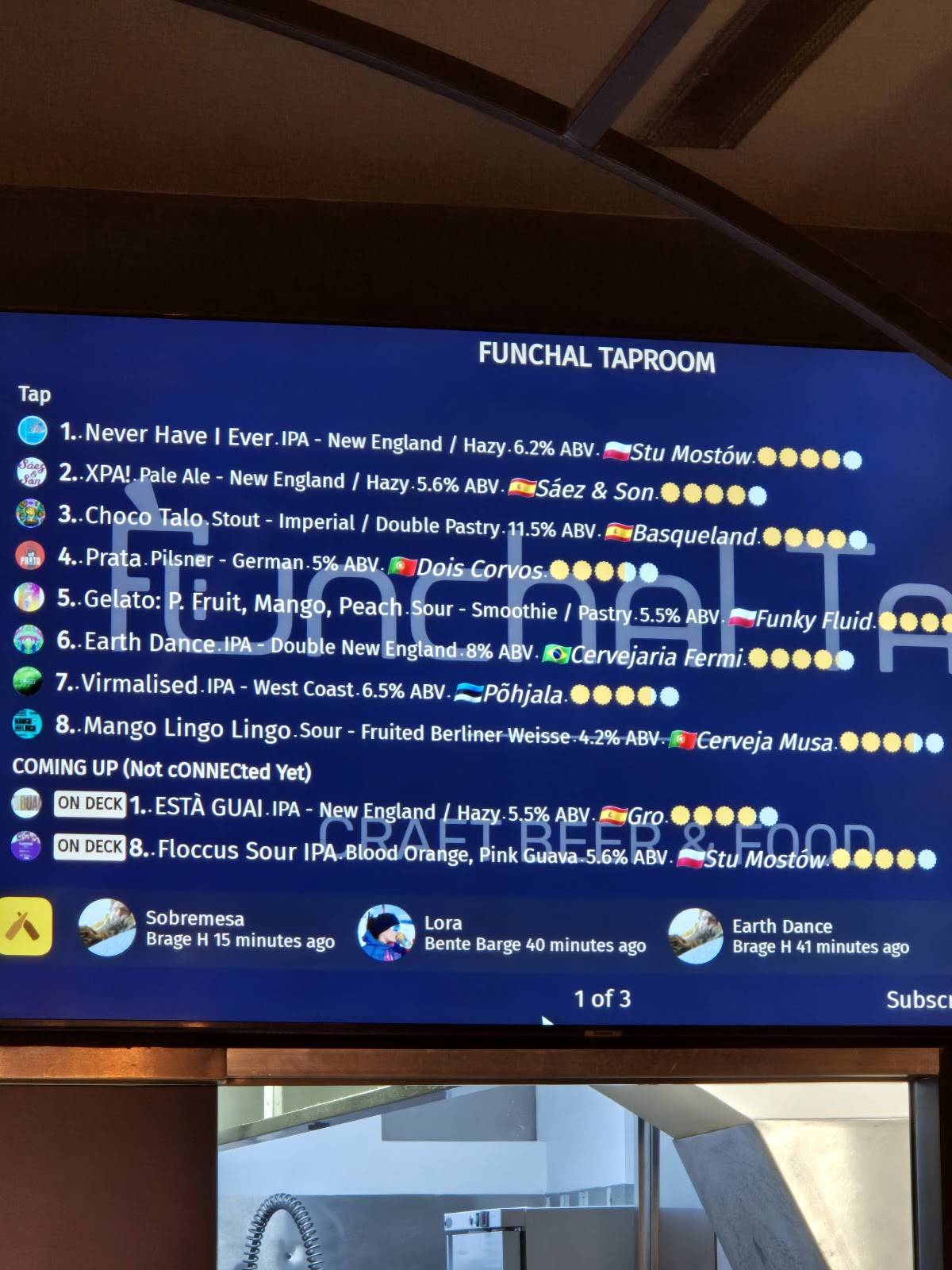 Menu at Funchal Taproom Craft Beer & Food pub & bar, Funchal