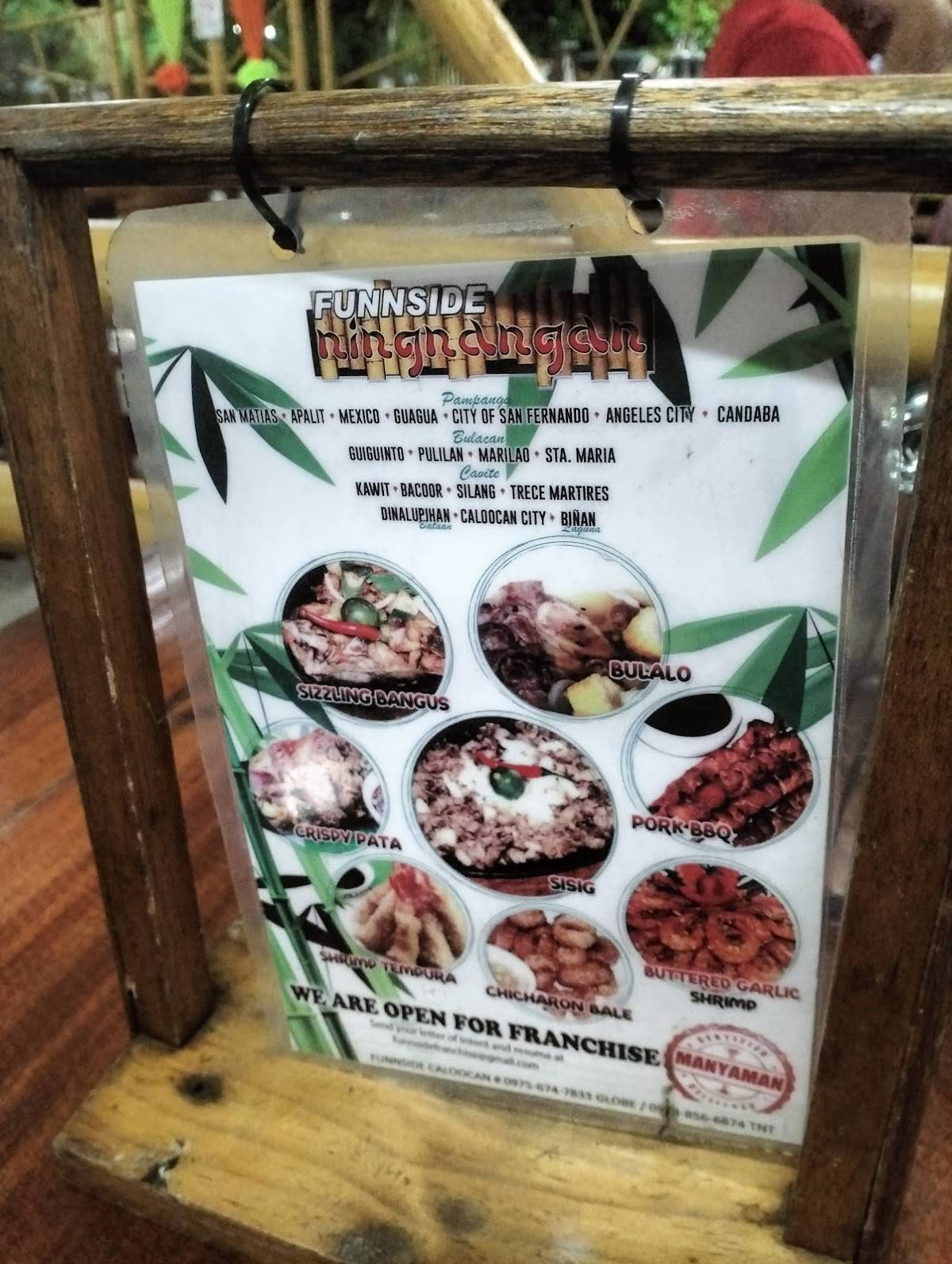 Menu at Funnside Ningnangan Caloocan restaurant, Caloocan