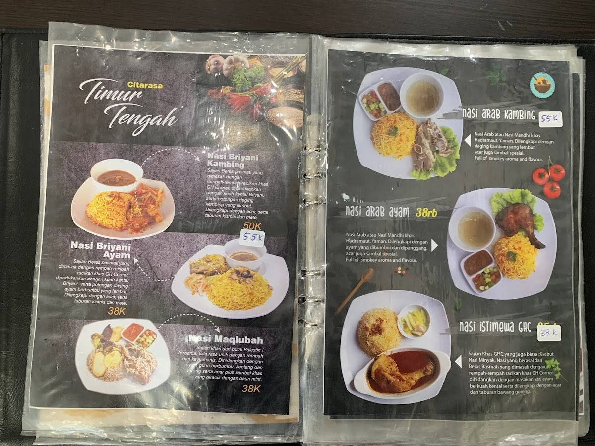 Carta del restaurante GH Corner Surabaya Nasi Briyani Nasi Kebuli Roti ...