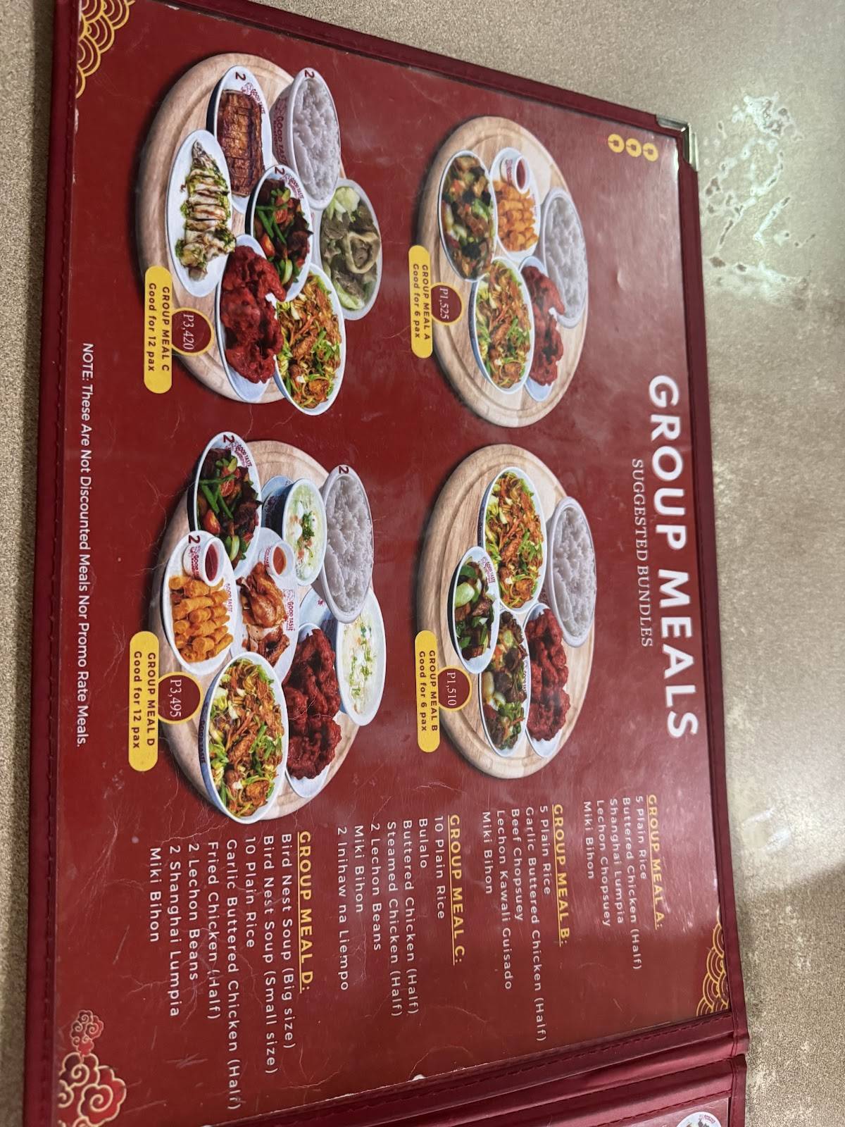 Menu at GOODTASTE RESTAURANT, Baguio, Otek St