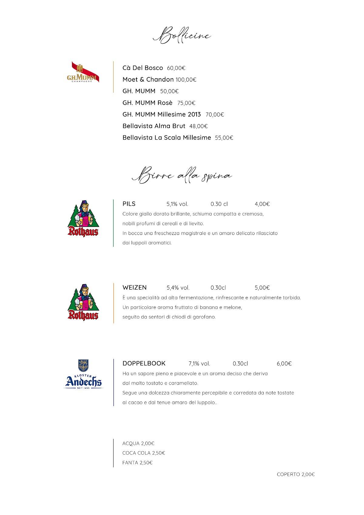 Menu at GOYA restaurant, Catanzaro, Via Gaspare Toraldo